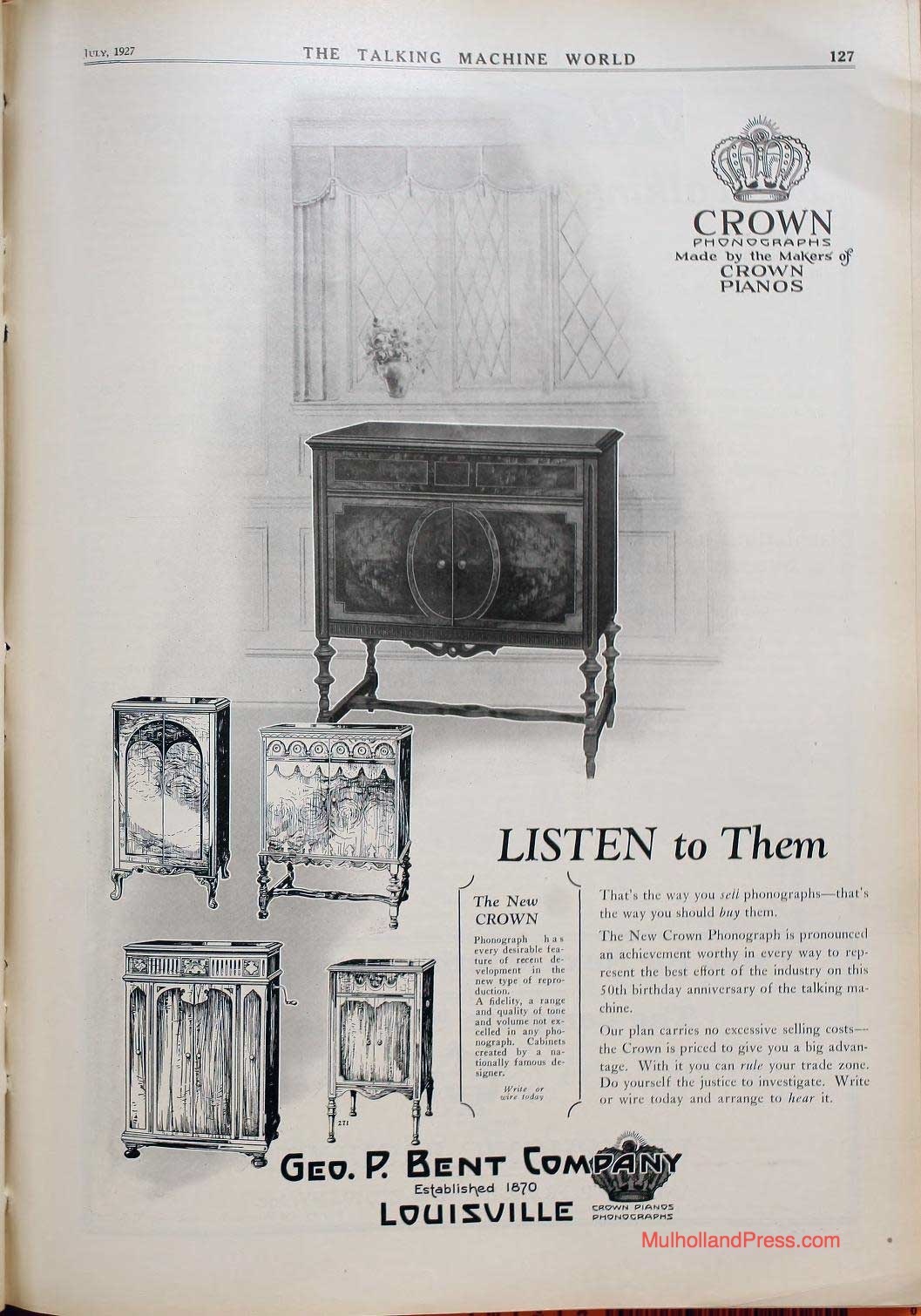 Mulholland Press, Inc. Books on Vintage Phonographs